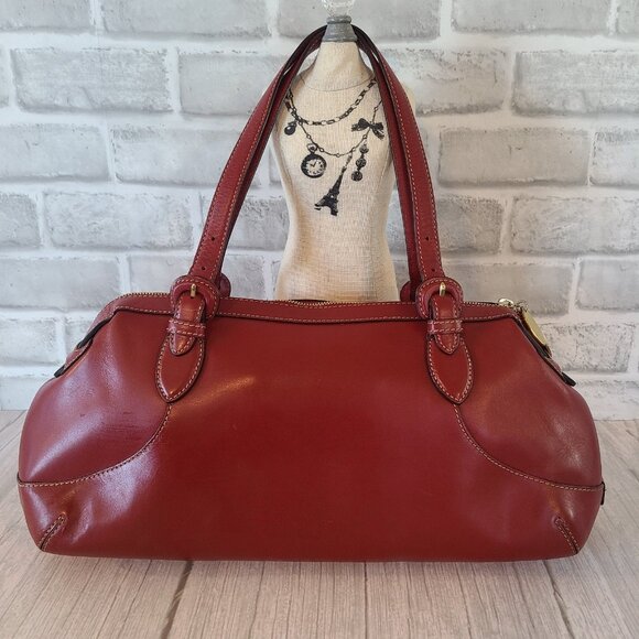 Cole Haan | Bags | Cole Haan Red Leather Shoulder Bag Baguette Shape ...